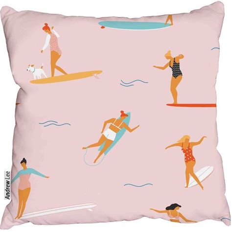 Girl Surfers In Bikini Cushion