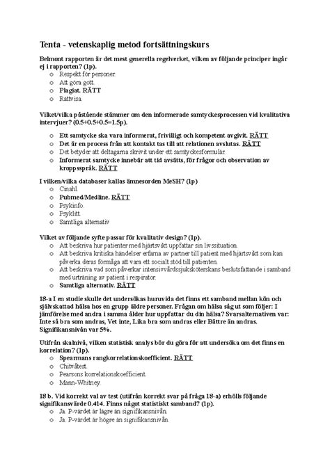 Tentafrågor Och Svar Tenta Vetenskaplig Metod Belmont Rapporten Det Mest Generella Regelverket