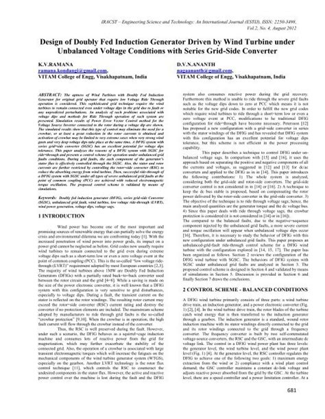 Design Of Doubly Fed Induction Generator Driven By Wind Turbine
