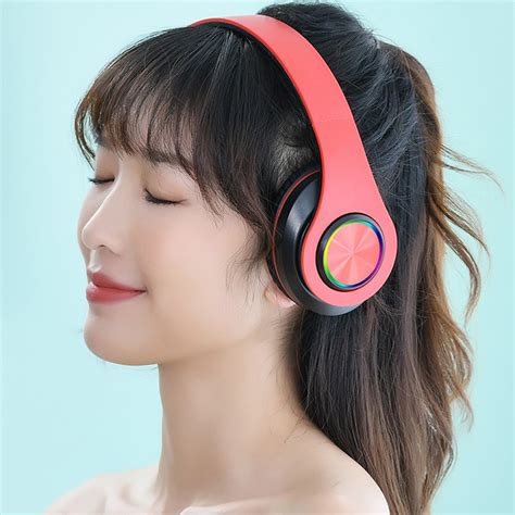 Rkzdsr Bluetooth Headset Folding Headset Head Mounted Luminous Colorful Breathing Light