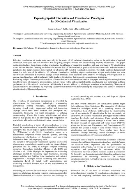 pdf exploring spatial interaction and visualization paradigms for 3d