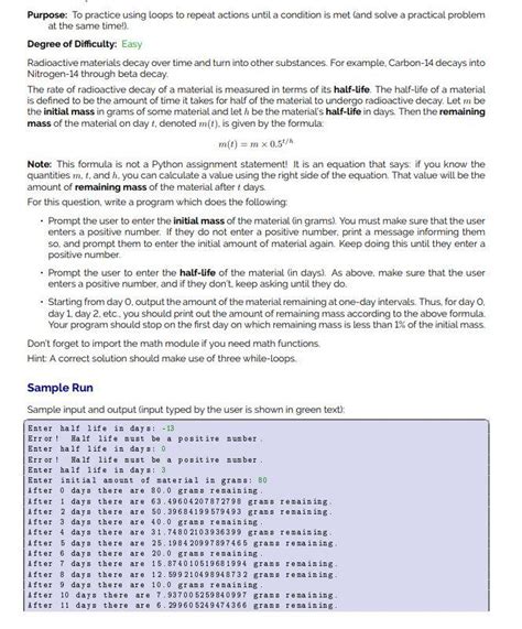 Solved Purpose To Practice Using Loops To Repeat Actions Chegg
