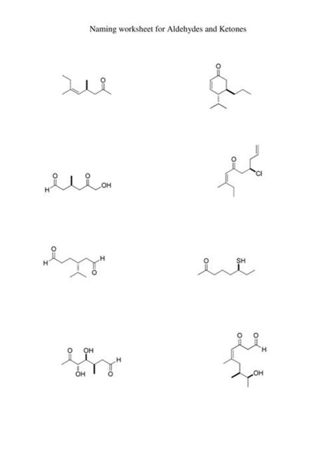 Solved Naming Worksheet For Aldehydes And Ketones Lyje Oh 해