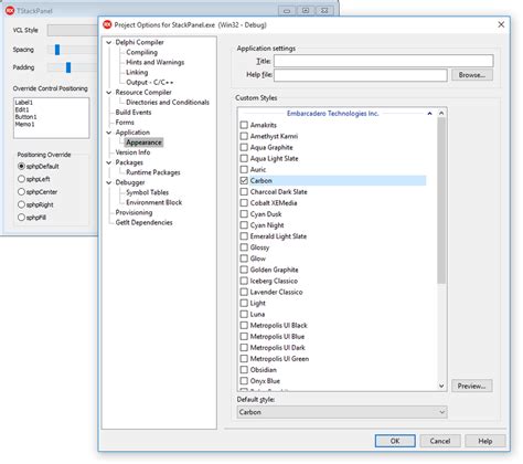 Using the Stack Panel Component - RAD Studio
