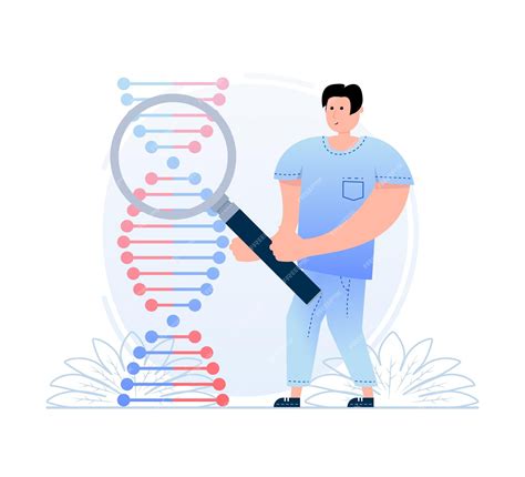 Premium Vector Dna Magnifying Glass Genetic Analysis Genetic Research