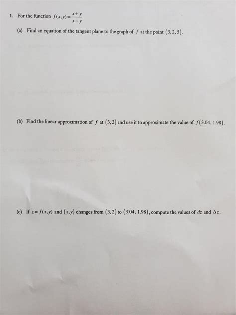 Solved 1 For The Function F X Y X Y X A Find An Chegg Com