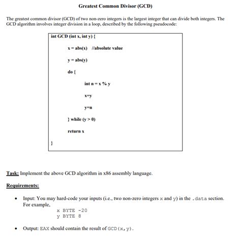 Solved Greatest Common Divisor GCD The Greatest Common Chegg