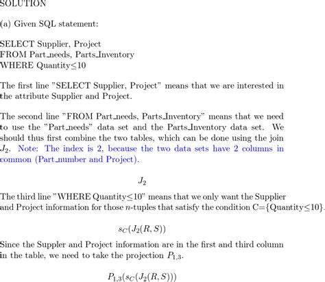 A What Are The Operations That Correspond To The Query Expr Quizlet