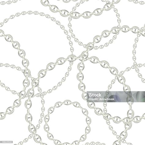 실버 체인 패션 완벽 한 패턴입니다 패브릭 체인 금속 액세서리와 배경 화면 인쇄에 대 한 보석 디자인 배경 벡터 일러스트 레이 션 0명에 대한 스톡 벡터 아트 및 기타