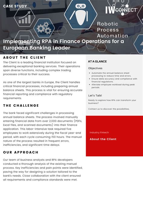 Implementing Rpa In Finance Operations For A European Banking Leader