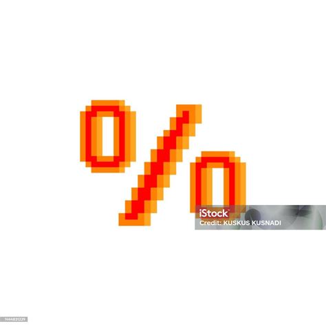 Percentage Icon With Pixel Art On White Background Stock Illustration