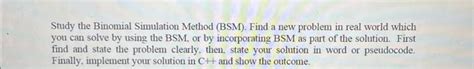 Solved Study The Binomial Simulation Method Bsm Find A