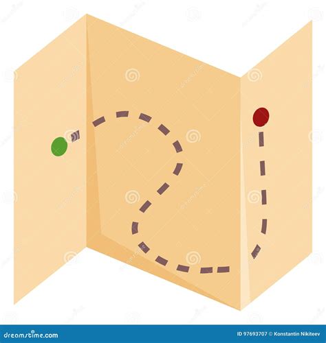 Vector Single Icon Folded Paper Map Stock Vector Illustration Of Icon Orientation