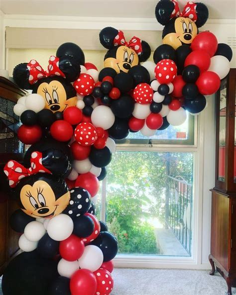 16 Lindas Ideas De Decoración Con Globos Para Fiesta Minnie Mouse