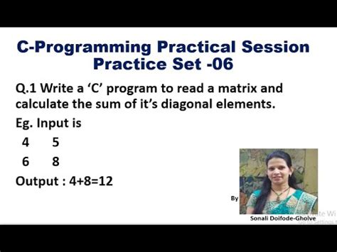 Write a ‘C’ program to read a matrix and calculate the sum of it’s ...