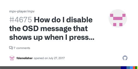 How Do I Disable The OSD Message That Shows Up When I Press Next Prev Button Issue