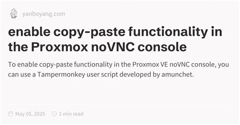 Enable Copy Paste Functionality In The Proxmox Novnc Console