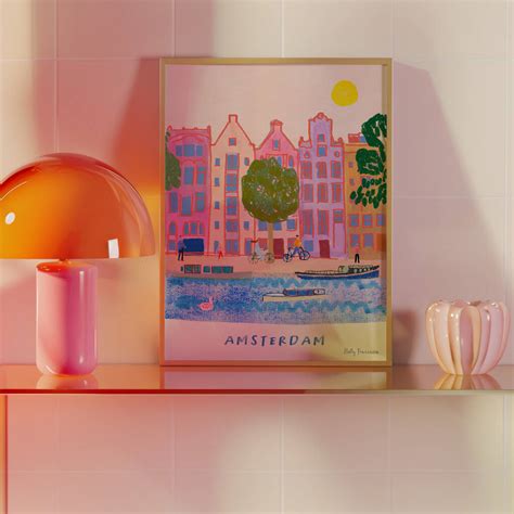 Amsterdam Dutch Canal Houses Travel Print By Holly Francesca