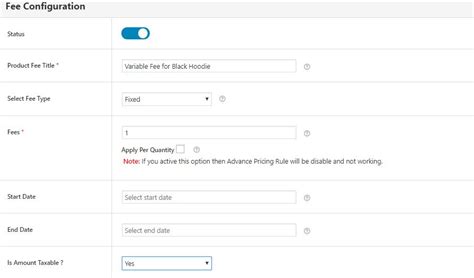 How To Charge Variable Product Based Fee In Woocommerce