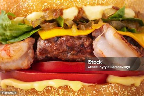 흰색 바탕에 새우 커틀릿 양파 토마토 소스 치즈 샐러드를 곁들인 햄버거 고기에 대한 스톡 사진 및 기타 이미지 고기 굽기 깨 Istock