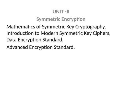 Rc Cns Unit 2 Pptx Types Of Algorithms In Cns Ppt