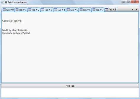 Customize Tab Control Like Internet Explorer 7 0 Tab Control Cerebrata