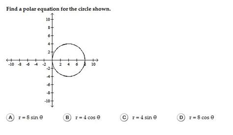 Solved Find A Polar Equation For The Circle Shown A R 8