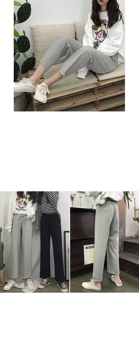 일자 밴딩 츄리닝 바지 여자 트레이닝 와이드 팬츠