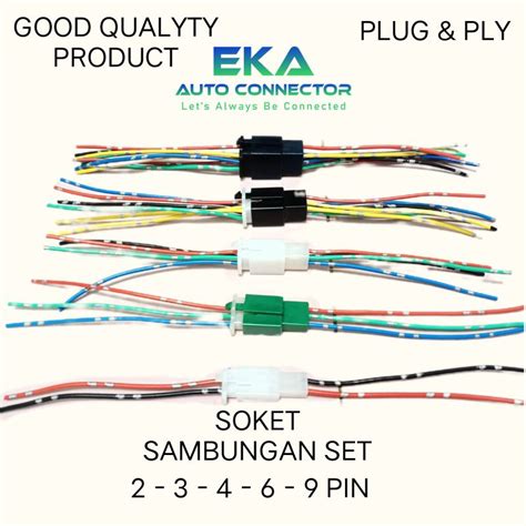 Jual Socket Sambungan 2 Pin 3 Pin 4 Pin 6 Pin 9 Pin Soket Sambungan 2 Kabel 3 Kabel 4 Kabel 6