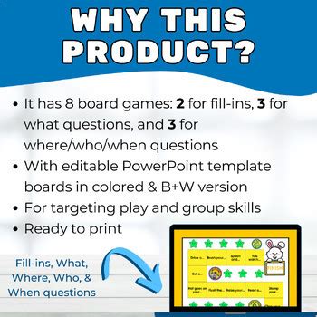 ABA Verbal Behavior Intraverbal Board Games Fill Ins And WH Questions