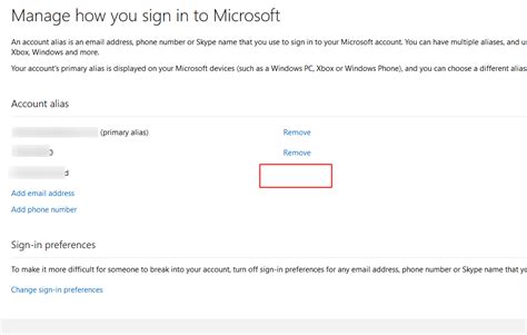 i don t have a remove option for an alias microsoft community