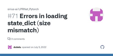 errors in loading state dict size mismatch · issue 71 · sirius ai lprnet pytorch · github