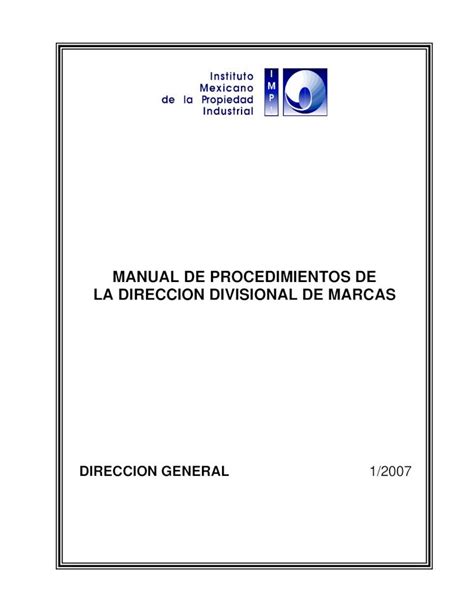 (PDF) Manual de Procedimientos - gob.mx · manual de procedimientos de la direcciÓn divisional de ...