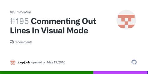 Commenting Out Lines In Visual Mode · Issue 195 · Vsvimvsvim · Github
