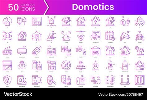 Set of domotics icons gradient style icon bundle Vector Image