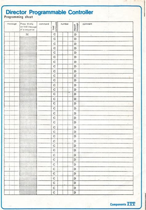 Image Director Programmable Controller Programming Sheet Computing