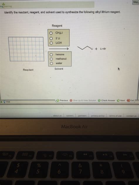 solved identify the reactant reagent and solvent to