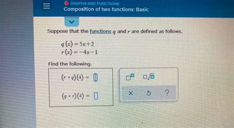 Solved Ographs And Functions Composition Of Two Functions