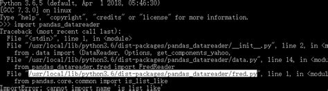 Python Import Pandasdatareader Gives Importerror Cannot Import Name