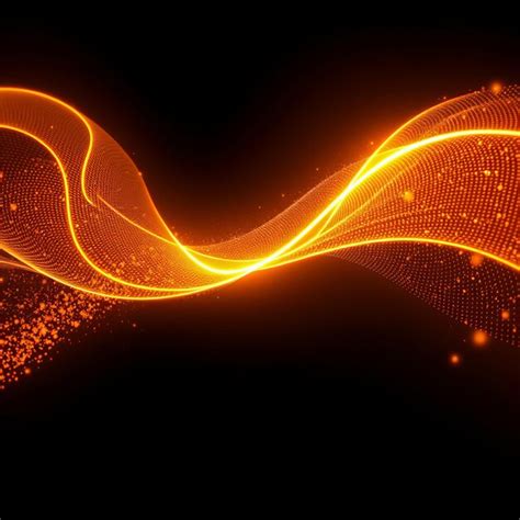 Featuring Golden Abstract Wave Glowing Particles Dark Background Premium Ai Generated Image