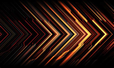 추상적 빨간색 노란색 검은 색 화살표 라인 회로 빛 사이버 기하학적 기술 미래 방향 디자인 현대 배경 벡터 일러스트 0명에 대한 스톡 벡터 아트 및 기타 이미지 Istock