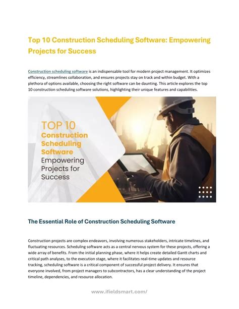 Ppt Top 10 Construction Scheduling Softwareempowering Projects For