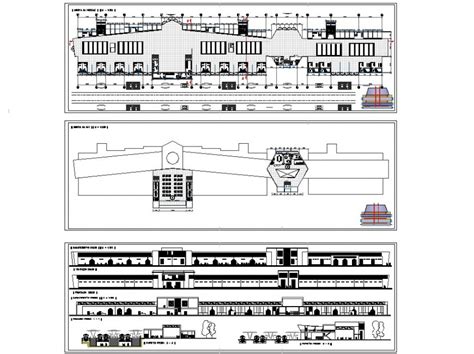 plan elevation and section detail of building structure layout autocad
