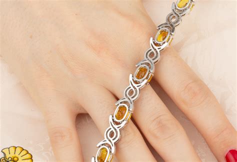 Golden Yellow Sapphire And Diamond Bracelet Design By Ella Gafter For