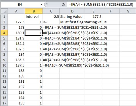 Excel Selecting Values In A List Based On An Interval Stack Overflow