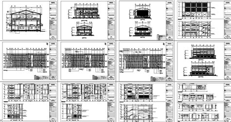 Institutional Building Elevation And Section Drawing Set