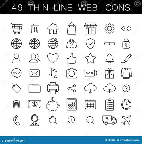 Universal Thin Line Web Icons Set Stock Vector Illustration Of Editable Business