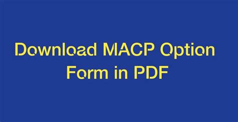 Download Macp Option Form In Pdf Modified Assured Career Progression
