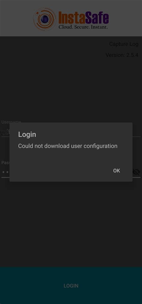instasafe android isa app connection error could not download user
