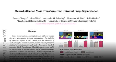 Paper Page Masked Attention Mask Transformer For Universal Image